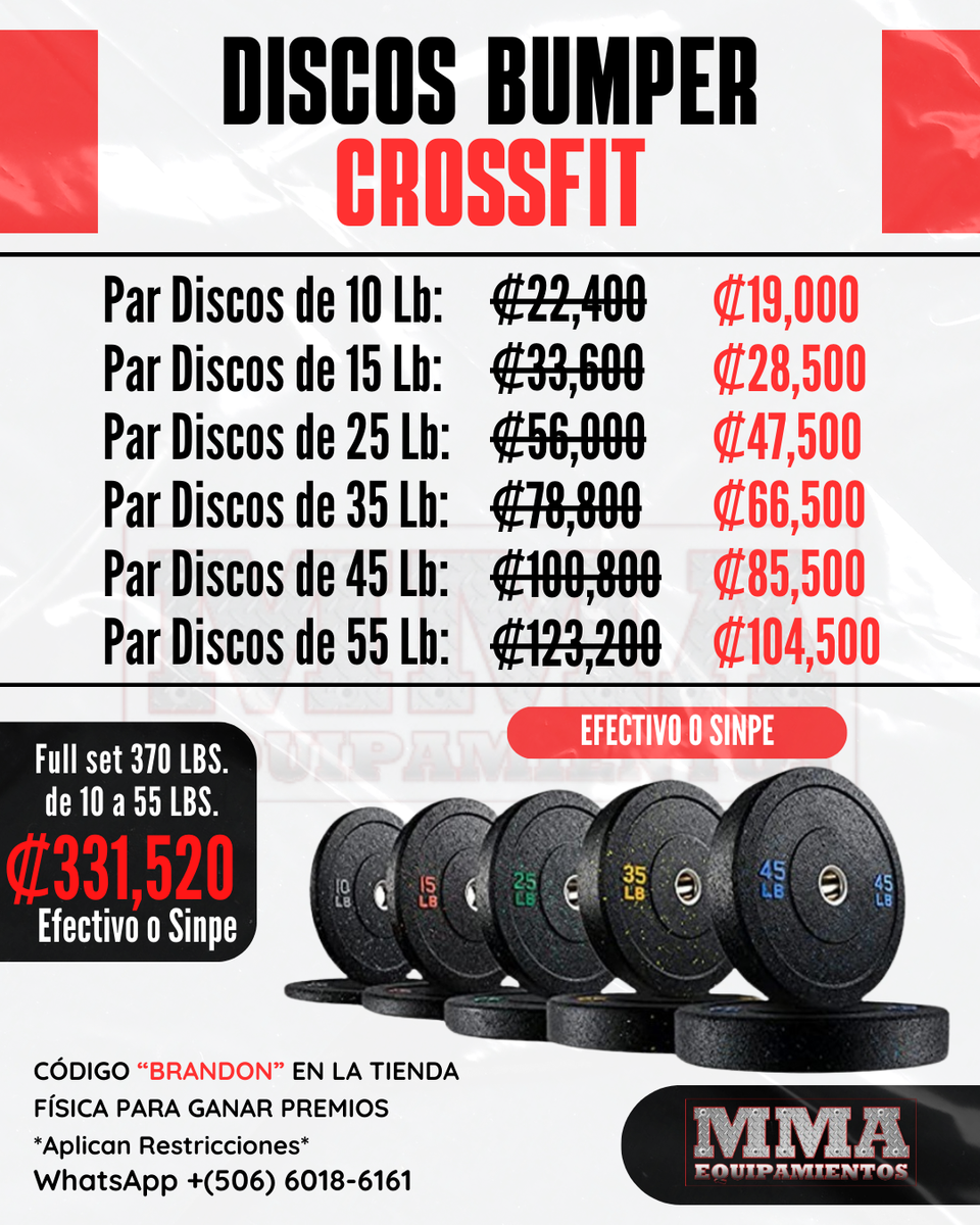 🔥 Discos de 1 y 2 Pulgadas | MMA Equipamientos CR