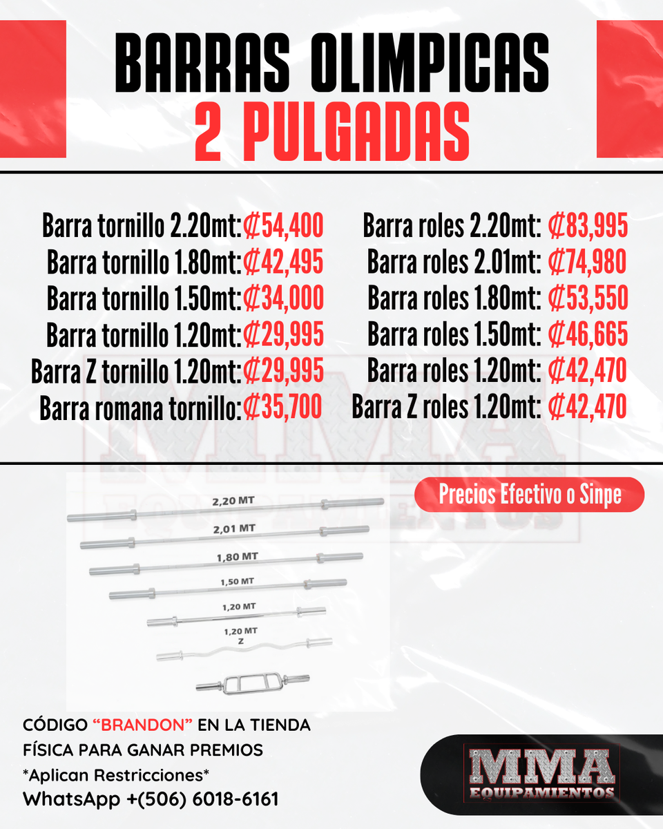 🔥 Barras, Prensas y Foams | MMA Equipamientos CR